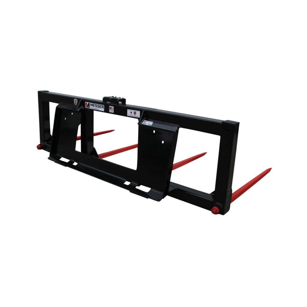6' wide 4-Tine Square Bale Fork HD - Messer Attachments