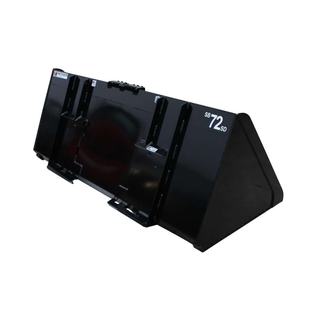 72" Solid Back Snow Bucket - Messer Attachments